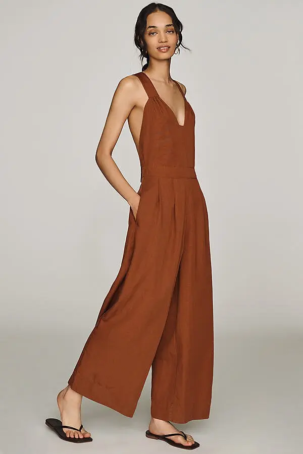 Anthropologie Cutout Apron Jumpsuit