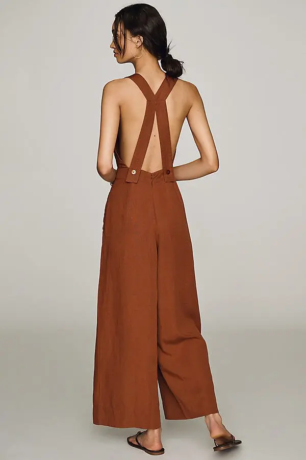 Anthropologie Cutout Apron Jumpsuit