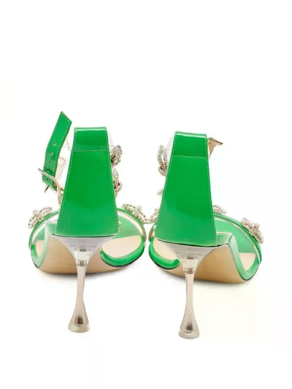 Mach & Mach Crystal Bow Embellished Stiletto Sandals