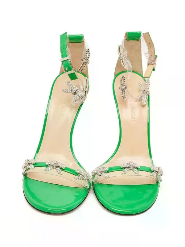 Mach & Mach Crystal Bow Embellished Stiletto Sandals