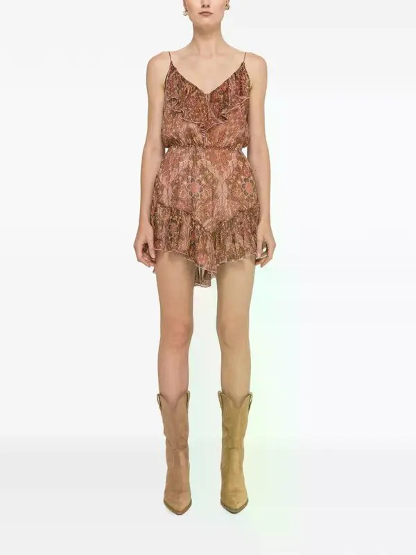 NISSA Floral Print Silk Mini Dress