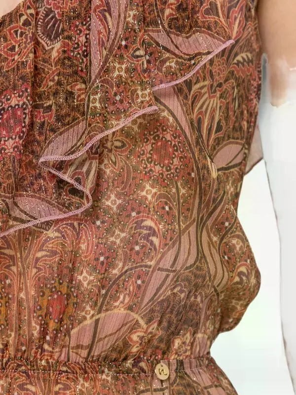 NISSA Floral Print Silk Mini Dress