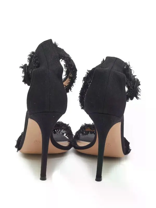 GIANVITO ROSSI Lola Denim Heeled Sandals - Black