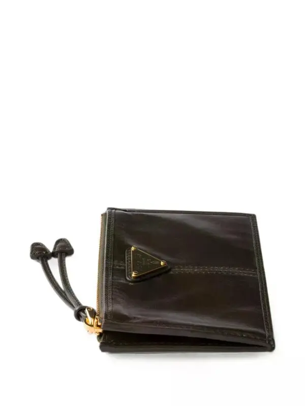 Prada Leather Card Holder With Zipper