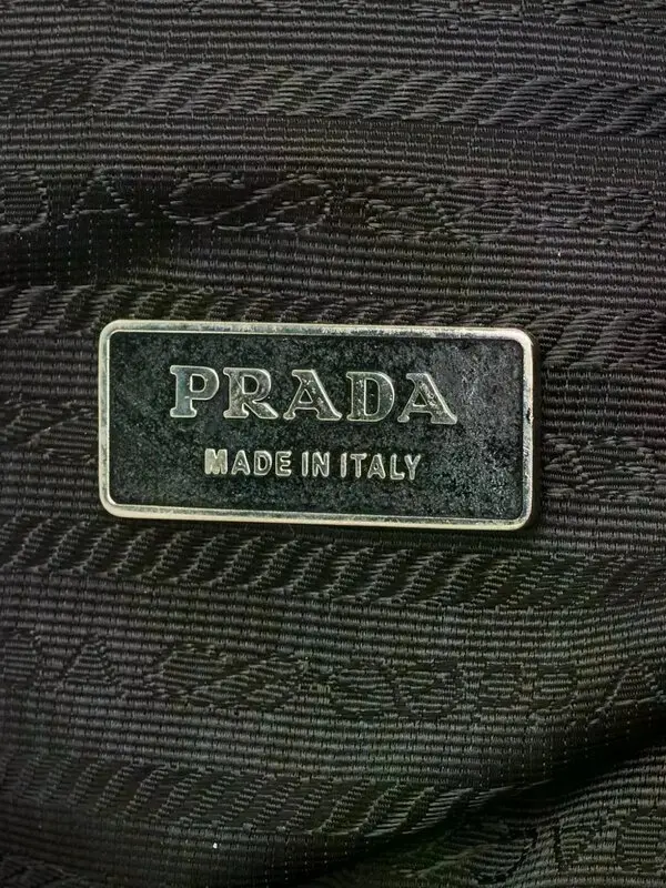 Prada Tessuto Garment Bag With Leather Trim