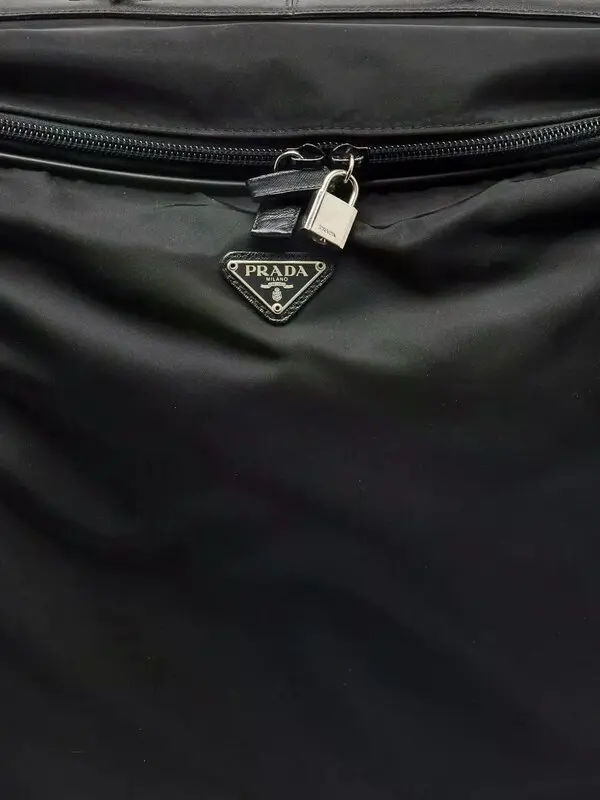Prada Tessuto Garment Bag With Leather Trim