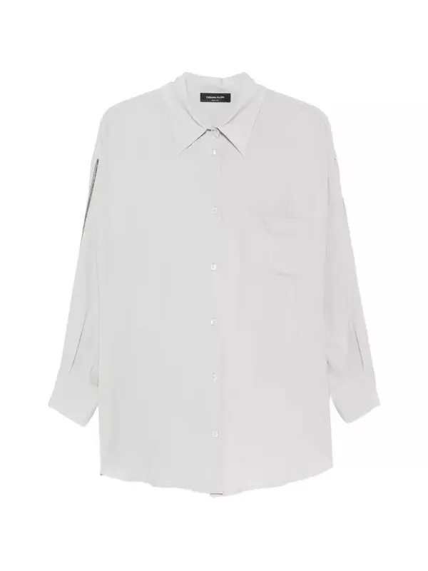 Fabiana Filippi Chain-embellished Long-sleeve Shirt - Grey