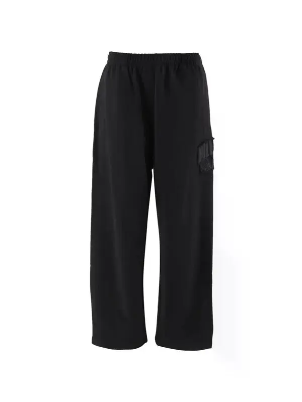 BILLIONAIRE Logo-patch Wide-leg Trousers - Black