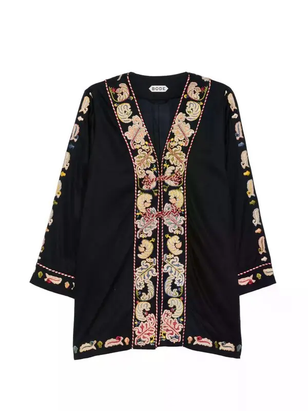 BODE Embroidered Feather Runner Jacket - Black