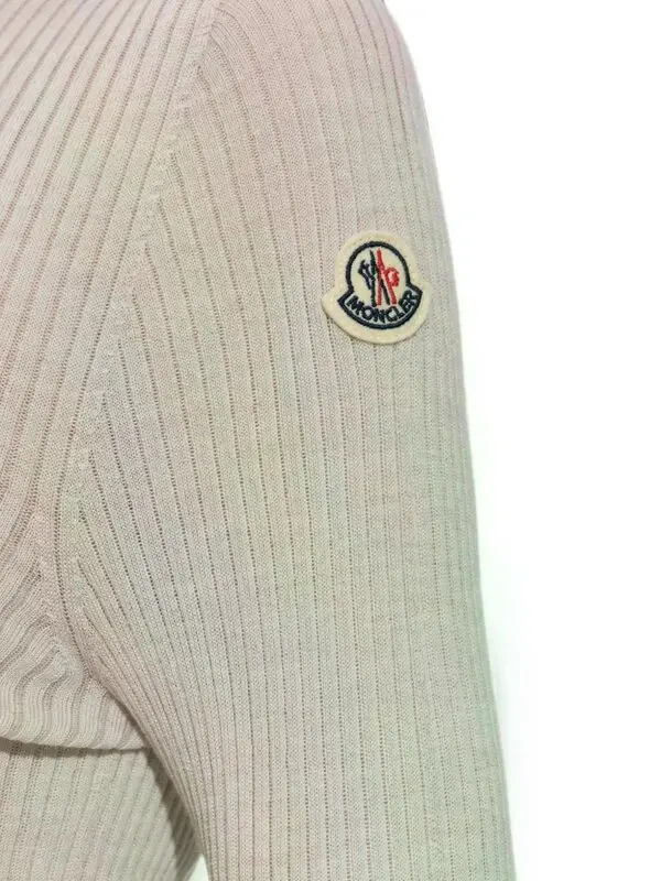 Moncler Ribbed Roll Neck Sweater With Button Detail