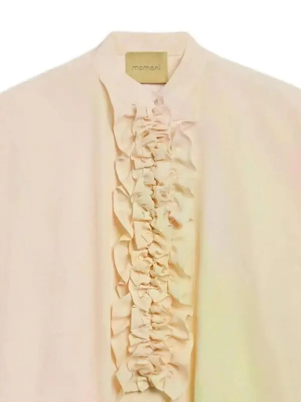 Momoni Cream Crepe Ruffled Shirt - Neutrals