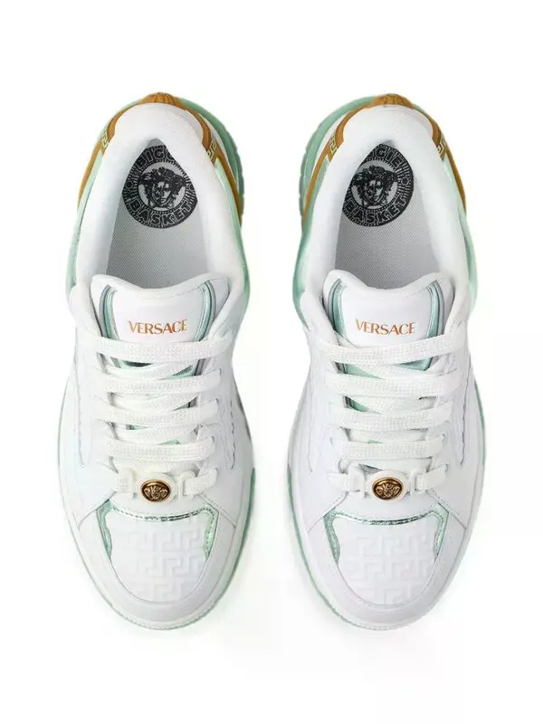 Versace Medusa Biggie Basket Low Top Leather Sneakers