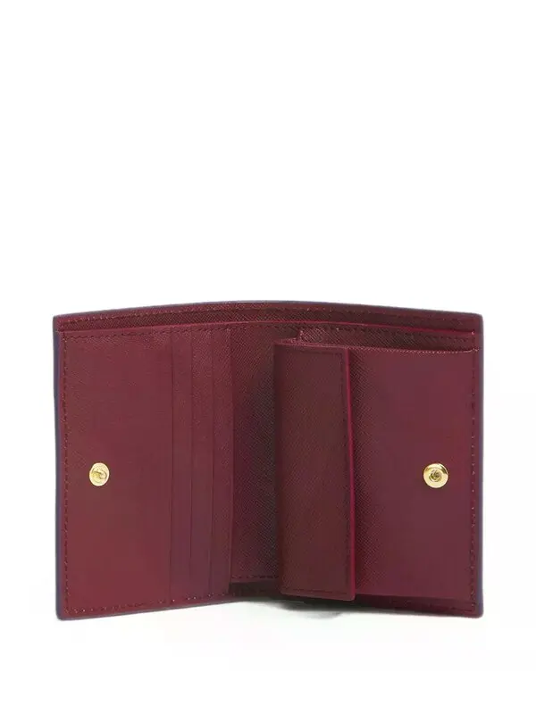 Marni Taupe, Ruby And Purple Saffiano-leather Bifold Wallet