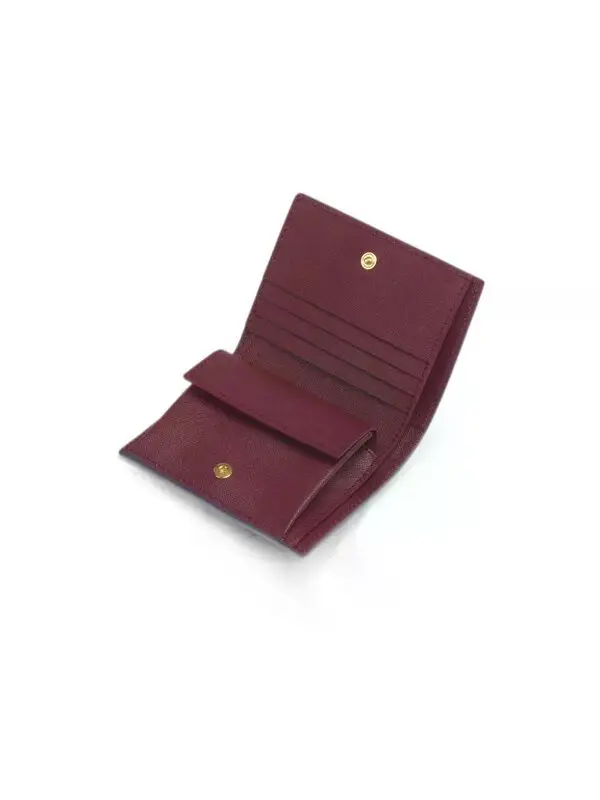Marni Taupe, Ruby And Purple Saffiano-leather Bifold Wallet
