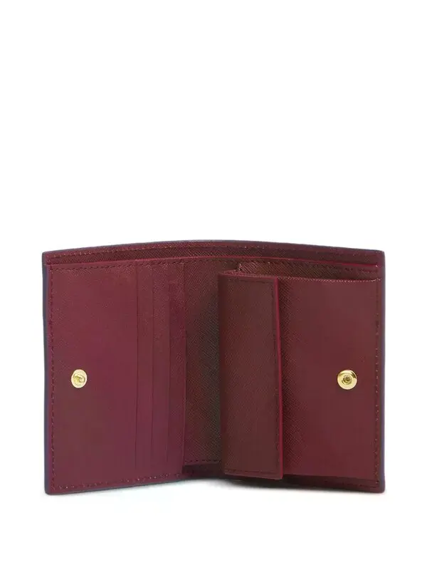 Marni Taupe, Ruby And Purple Saffiano-leather Bifold Wallet - Red