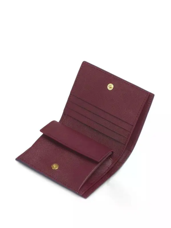 Marni Taupe, Ruby And Purple Saffiano-leather Bifold Wallet - Red