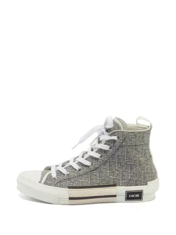 Dior B23 Oblique Jacquard Lace-up Sneakers - Grey