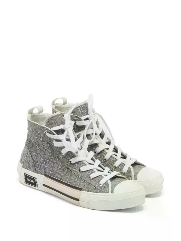 Dior B23 Oblique Jacquard Lace-up Sneakers - Grey