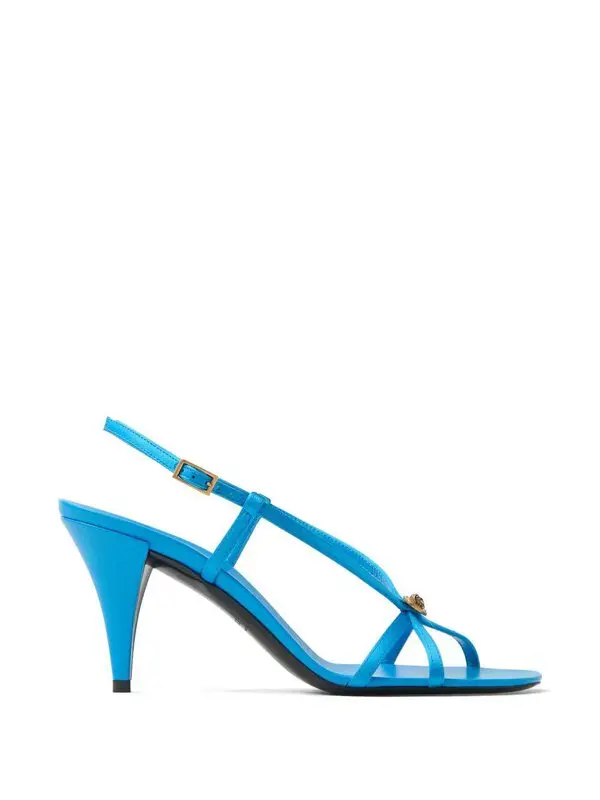 Versace Valentina Satin Sandals 80 Mm - Blue