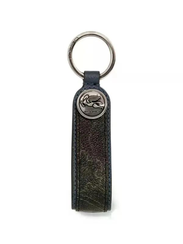 Etro Arnica Key Ring With Pegaso Coin - Black
