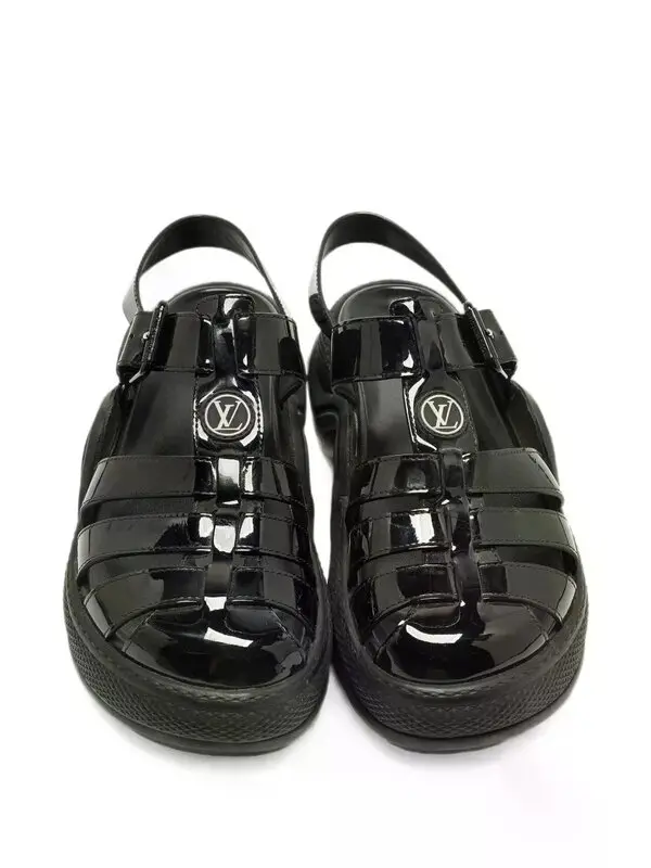 LOUIS VUITTON Patent Leather Caged Sandals