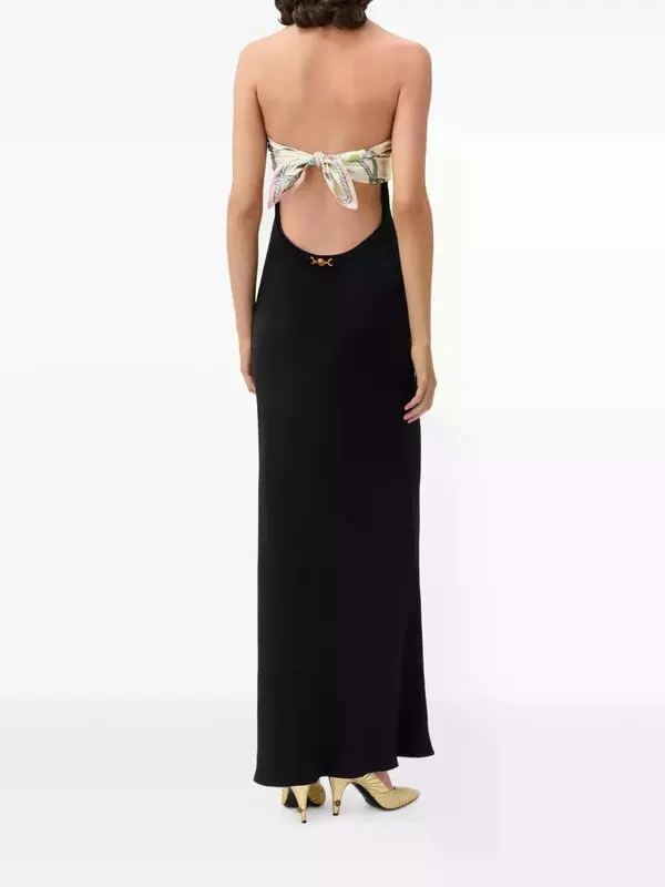 Versace Crêpe Marocain Strapless Gown With Medusa Hardware - Black