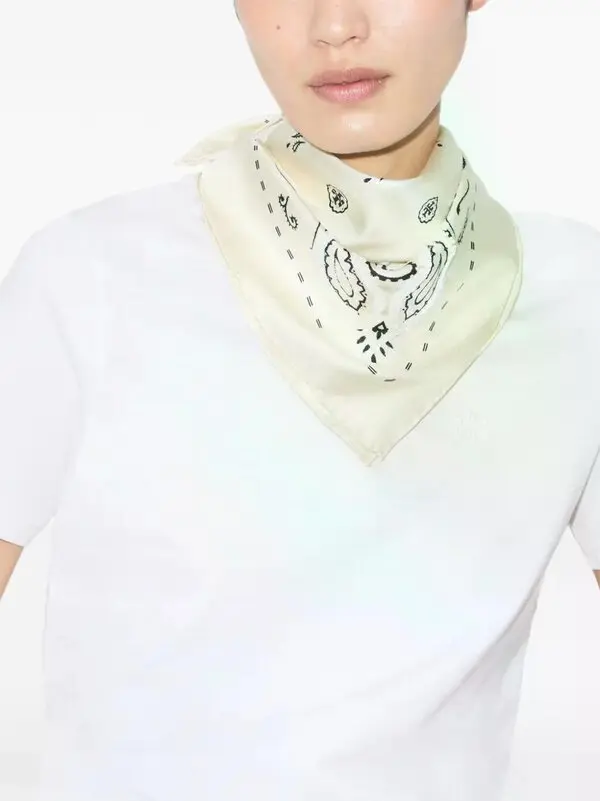 Tory Burch Beaded Bandana Triangle Scarf - Neutrals
