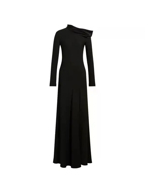 Alberta Ferretti One-shoulder Slit Maxi Dress - Black