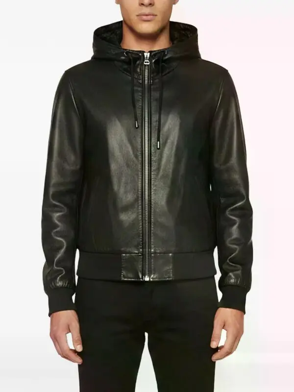 Dolce & Gabbana Hooded Leather Jacket