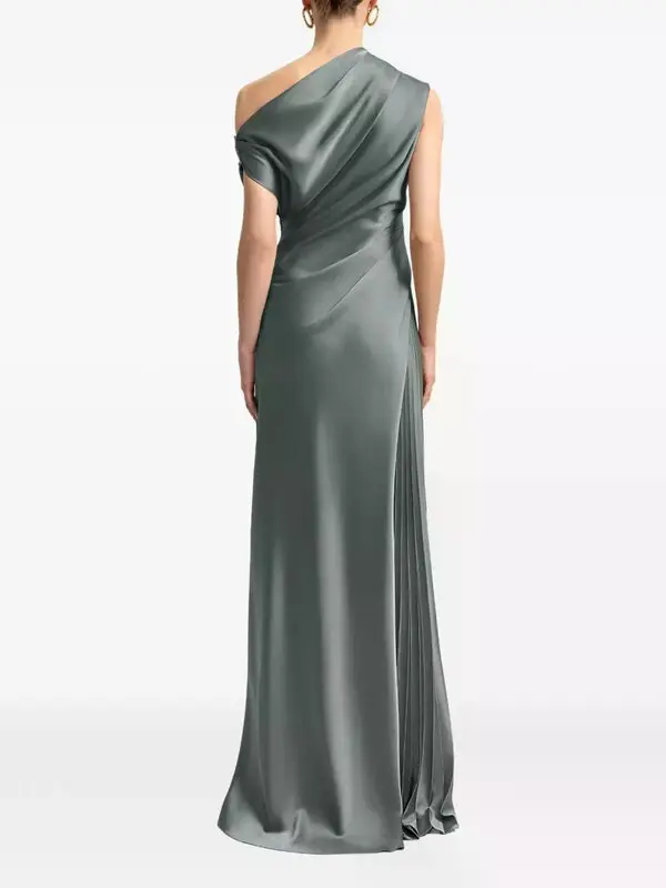 GEMY MAALOUF Asymmetrical Plissé-detail Dress