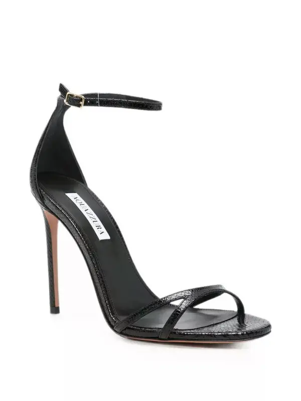 AQUAZZURA Nuda Snakeskin-effect Heeled Sandals - Black