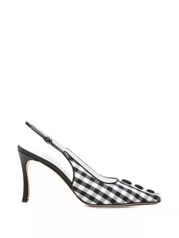 Manolo Blahnik Alexa Check-pattern Heeled Pumps - Black