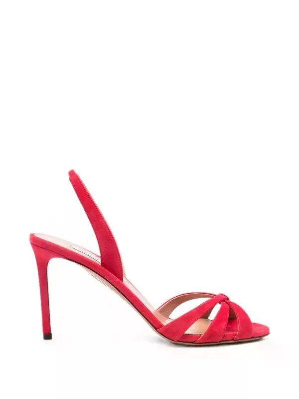 AQUAZZURA Tati Slingback Heeled Sandals - Red
