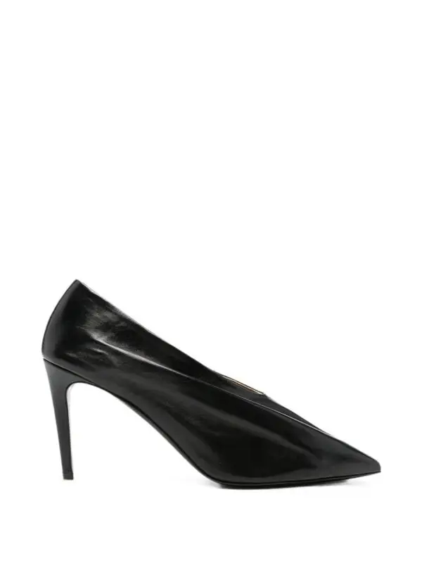 Khaite Miriam Leather Heeled Pumps - Black