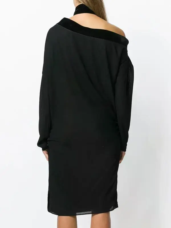 TOM FORD Off-shoulder Long-sleeve Mini Dress