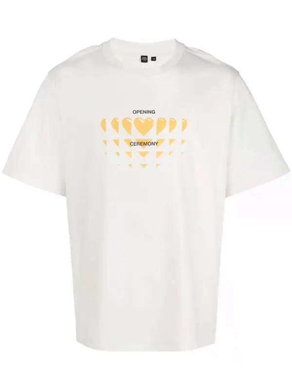 Opening Ceremony Heart Print T-shirt - Neutrals