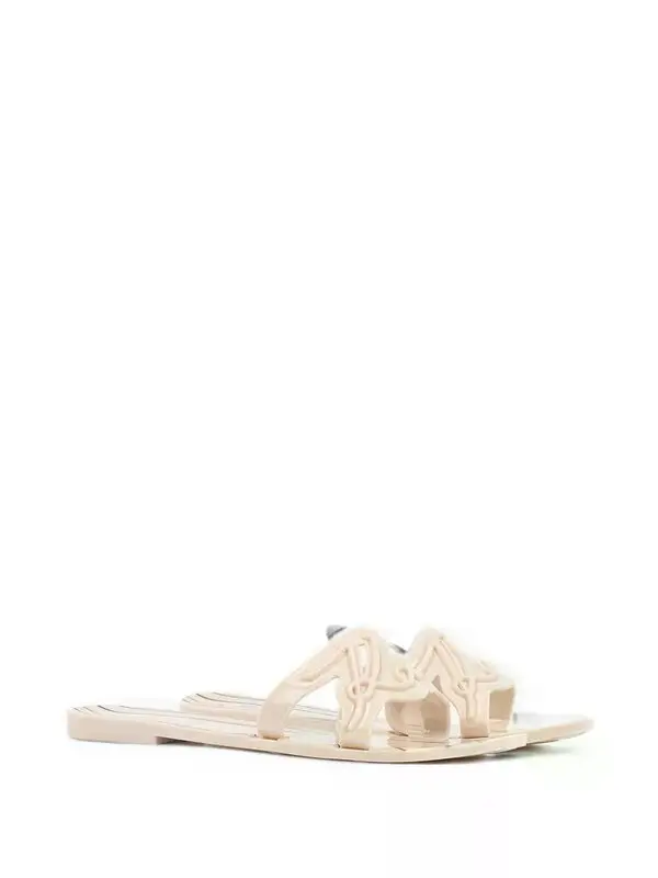 Karl Lagerfeld Striped Logo-cutout Slides