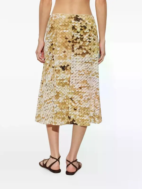 Moschino Sequin-effect Silk Midi Skirt
