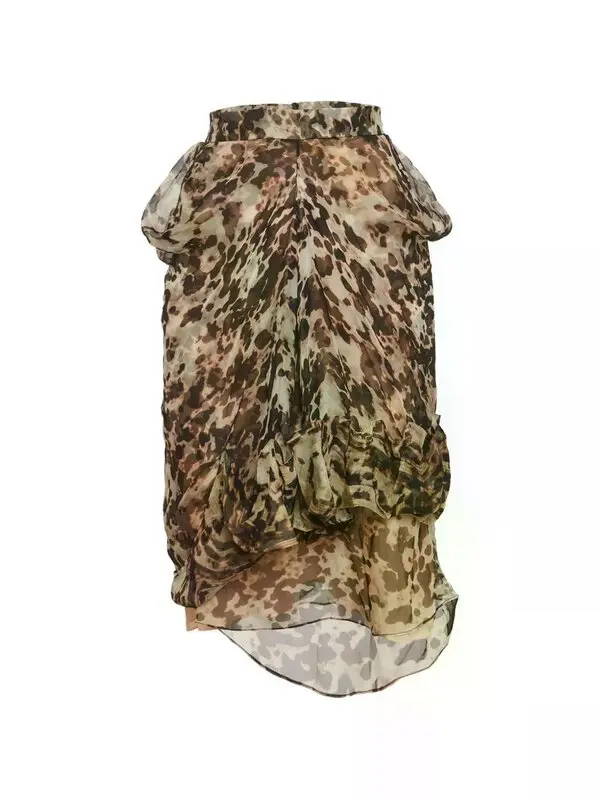 Givenchy Abstract Print Draped Mini Skirt - Brown