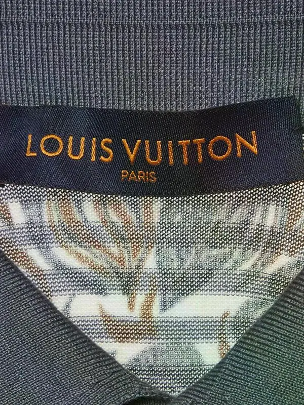 LOUIS VUITTON Striped Floral-print Polo Shirt