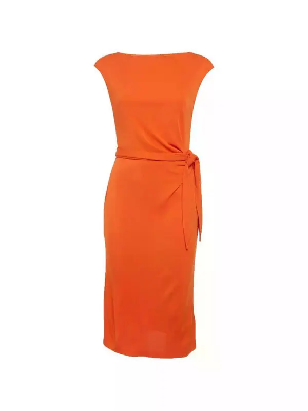 Ralph Lauren Draped Sleeveless Midi Dress - Orange