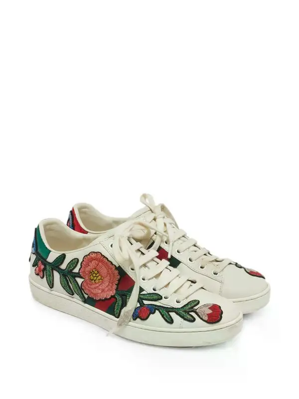 Gucci Ace Floral-embroidered Sneakers