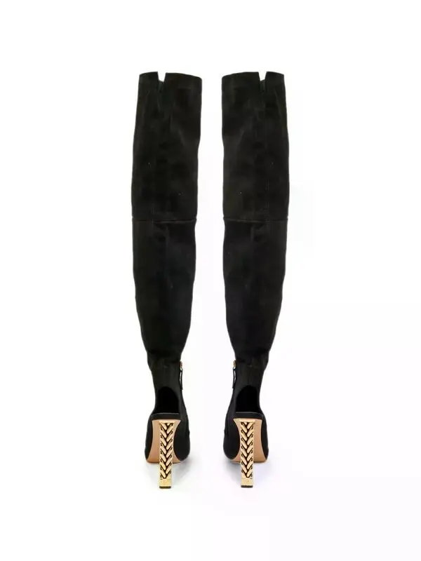 GIUSEPPE ZANOTTI Chain-heel Over-the-knee Boots - Black