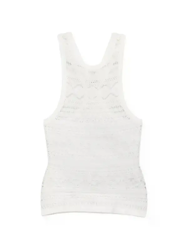 Nanushka Raisie Lace Racerback Tank Top - Neutrals