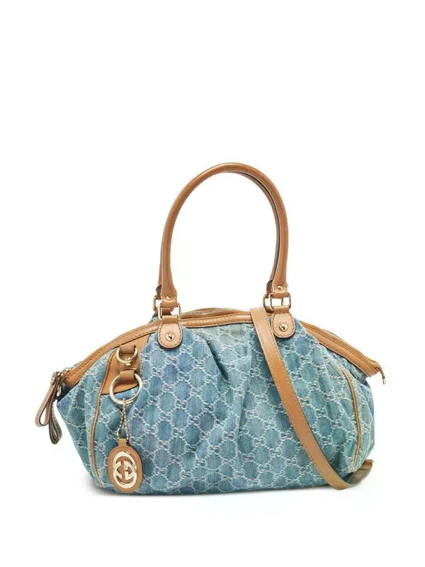 Gucci Sukey Gg Denim Tote Bag - Blue