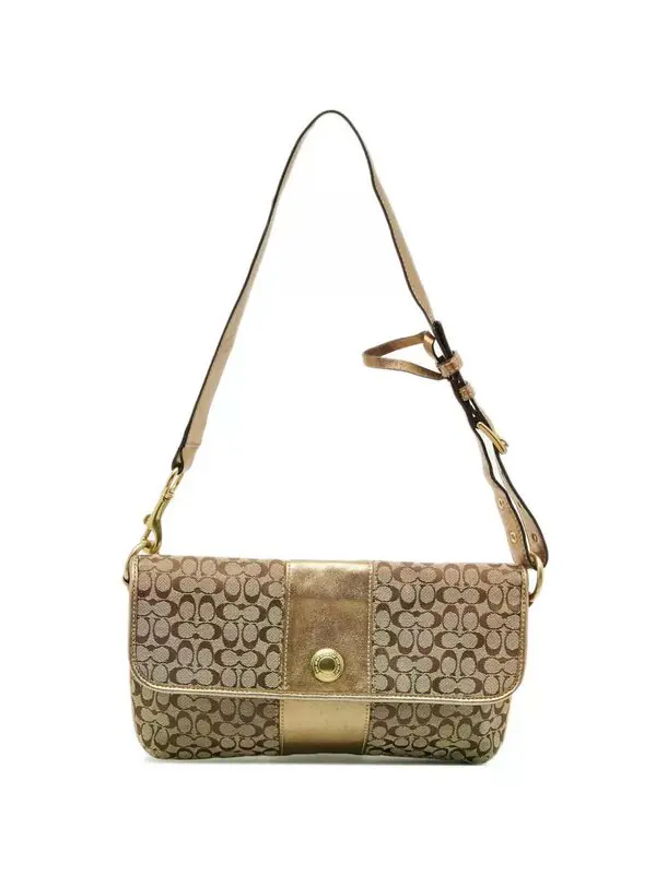 COACH Signature Canvas Foldover Shoulder Bag - Neutrals
