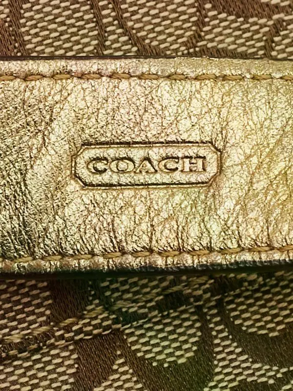 COACH Signature Canvas Foldover Shoulder Bag