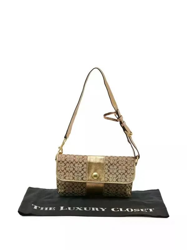 COACH Signature Canvas Foldover Shoulder Bag