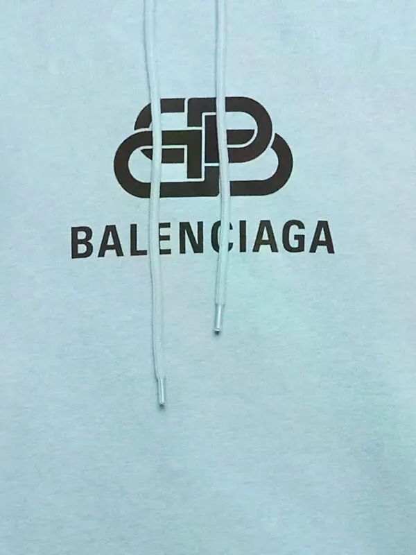 Balenciaga Logo Print Long-sleeve Hoodie