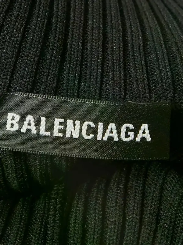 Balenciaga All-over Logo Print Rib Knit Turtleneck